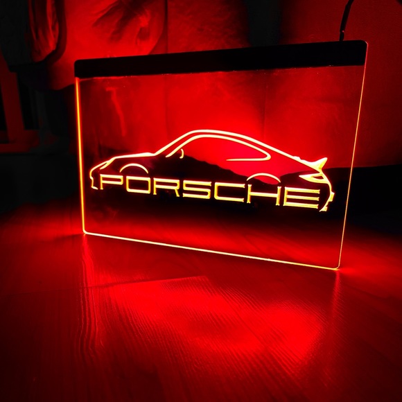 Other | Porsche Led Neon Red Light Sign 8x12 | Poshmark